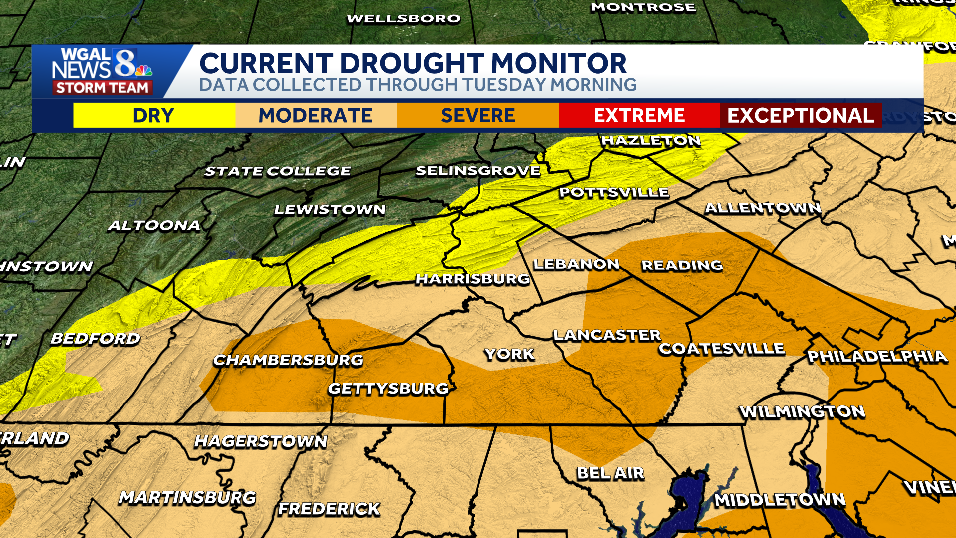 Drought monitor shows south-central PA still needs more rain
