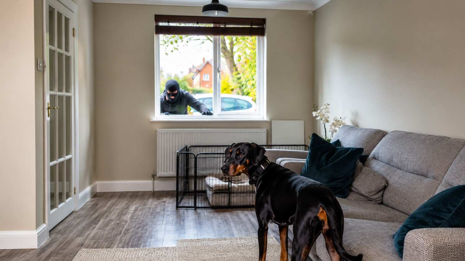 This Doberman faced a home invasion test