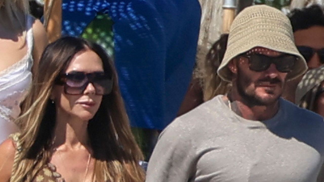Victoria Beckham chooses chic flat sandals in a rare departure from heels
