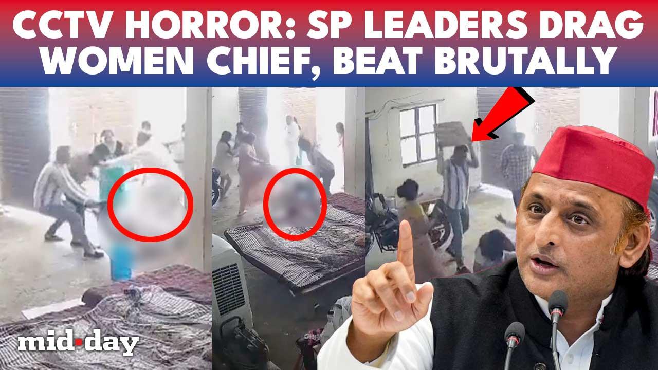 Akhilesh Yadav under fire; SP leaders brutally attack women chief, CCTV ...