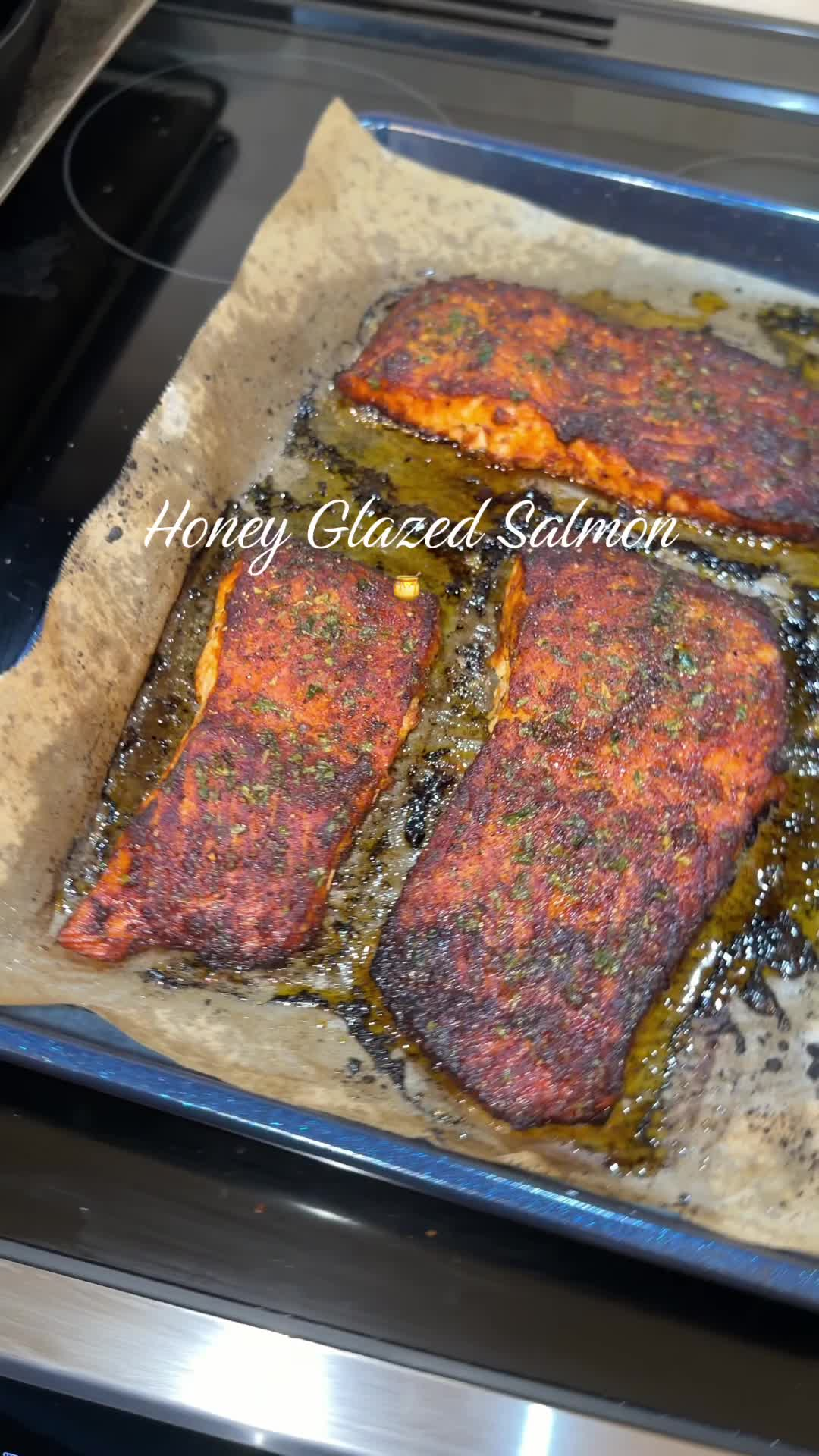 Delicious baked salmon with paprika and lemon pepper