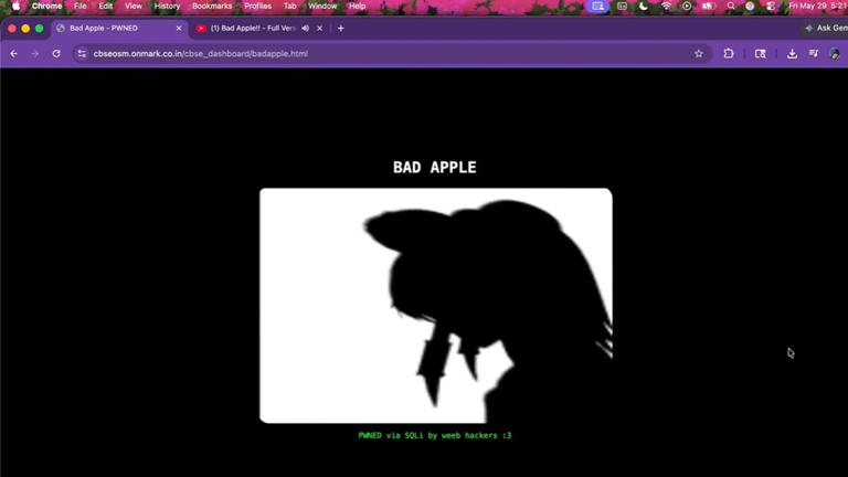 Nisarga Adhikary hacks CBSE portal again, plays viral Bad Apple song
