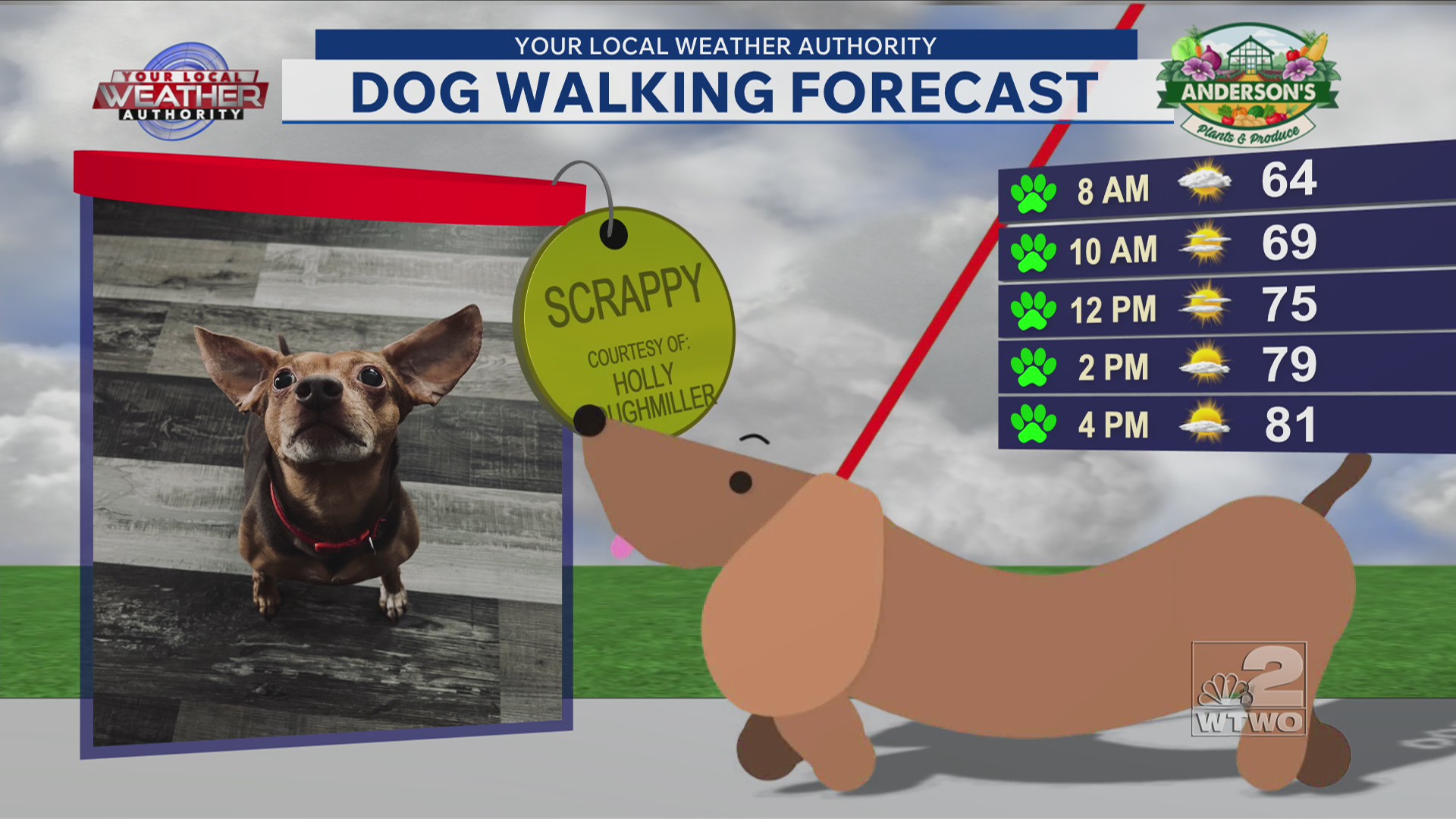 Dog walk forecast 5-29-26 Scrappy