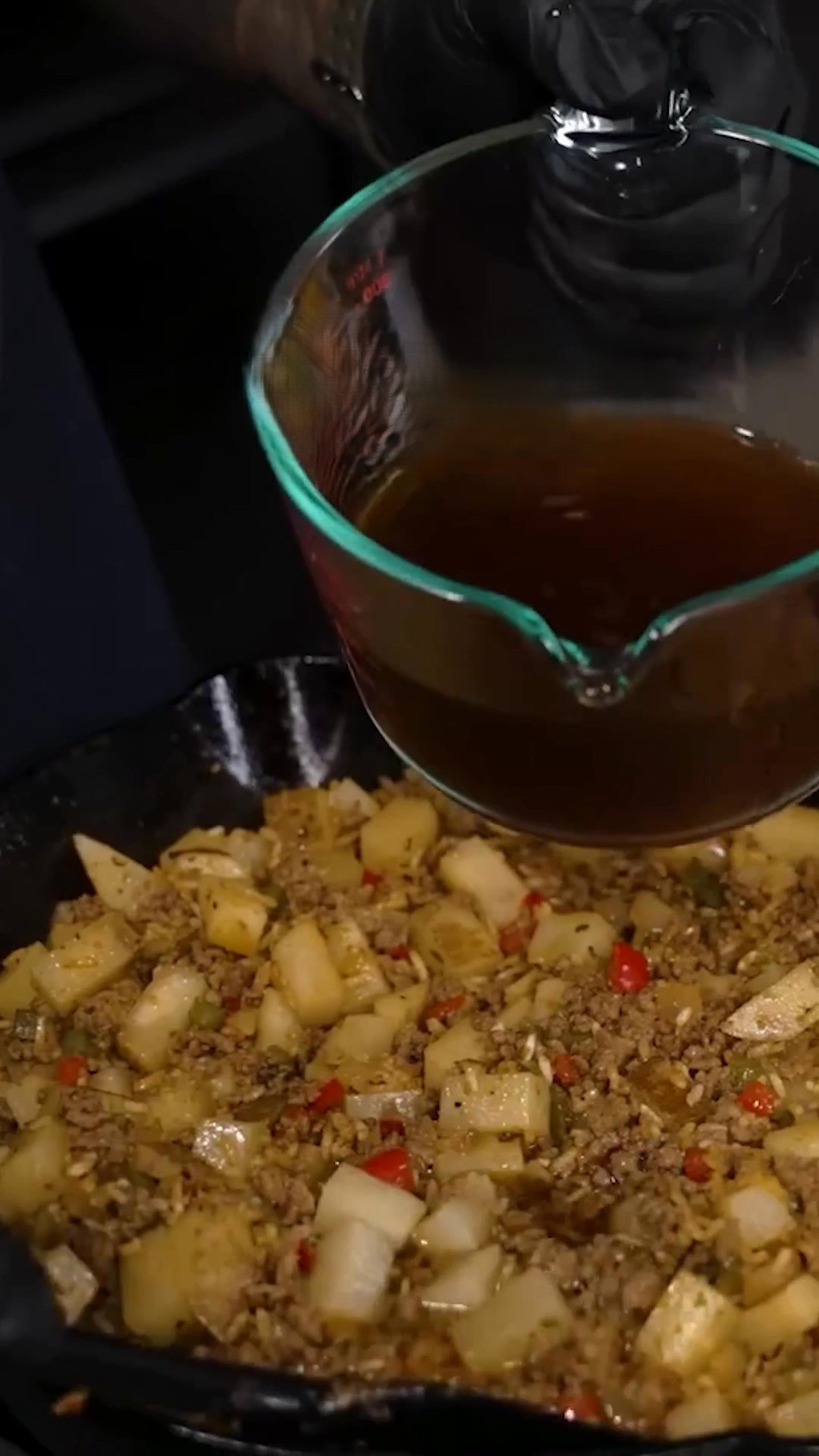 One-pot beef and rice dinner