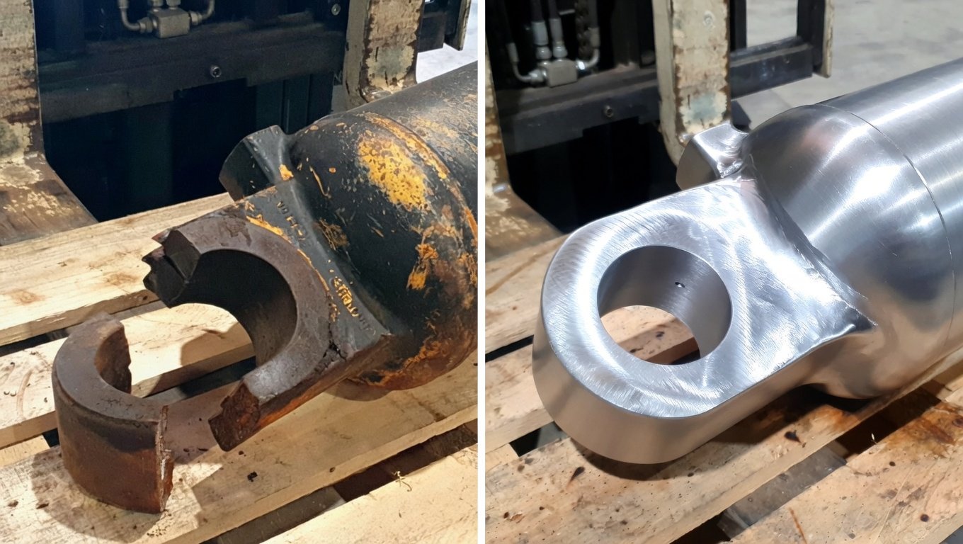 Repairing a broken D10 dozer eye
