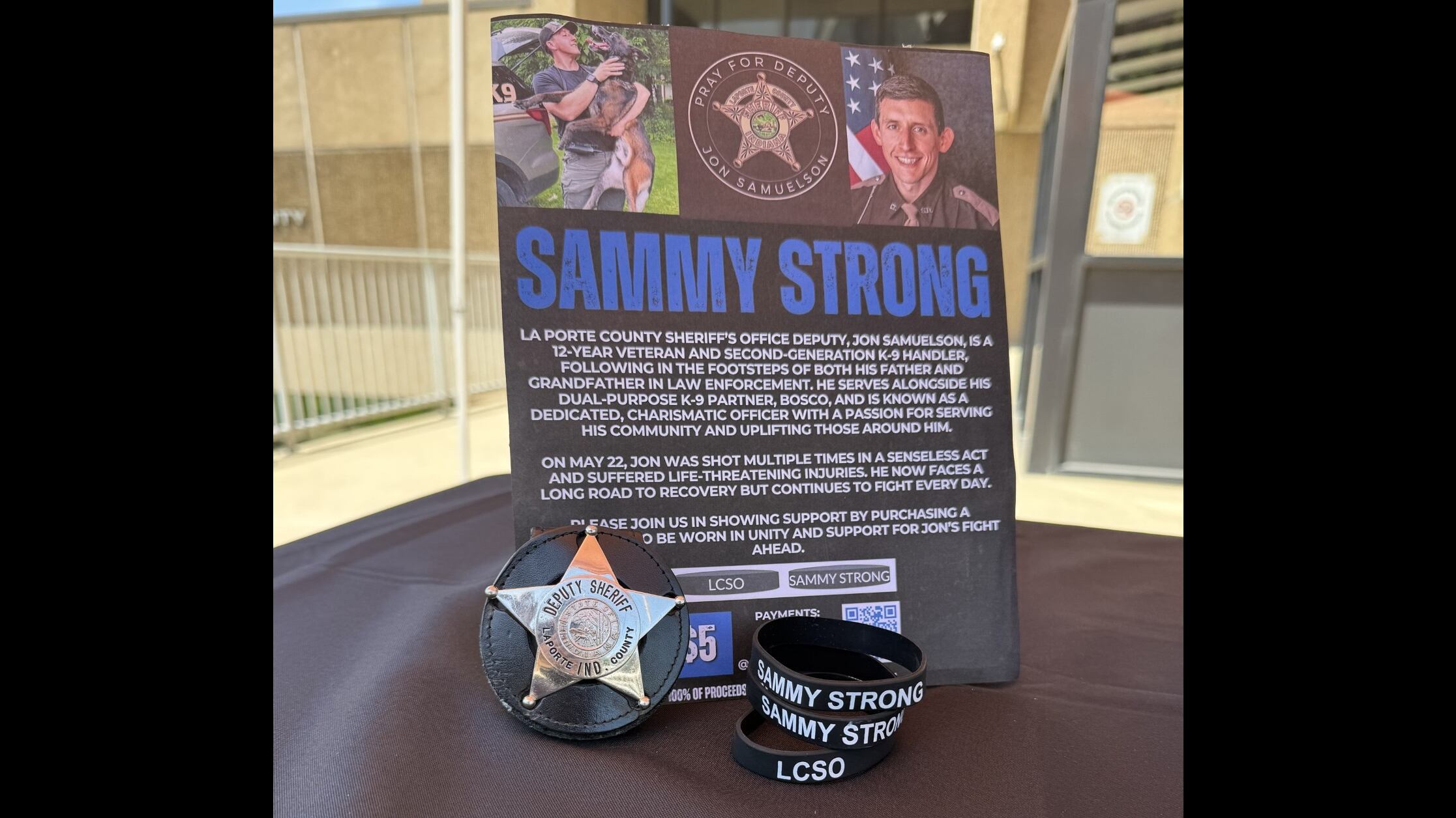 LaPorte County Sheriff’s Office sells wristbands to support deputy ...