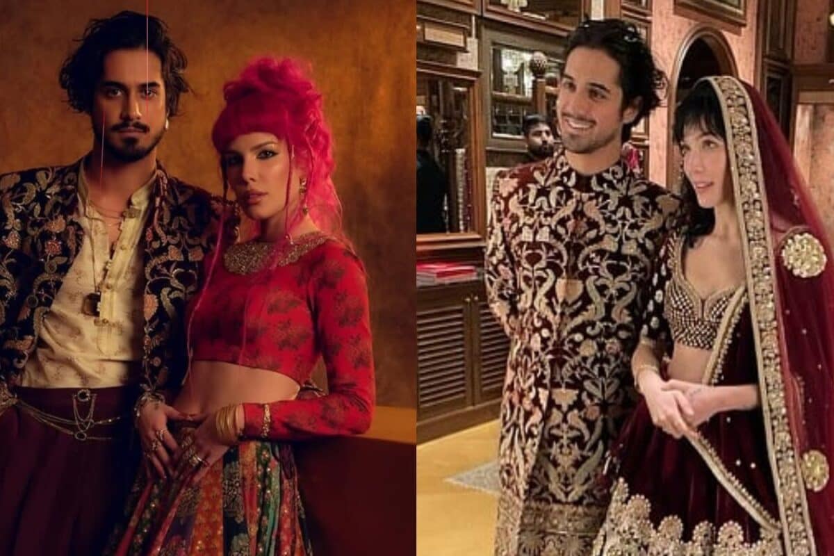 Halsey looks like desi bride in red lehenga with Avan Jogia, fans ...