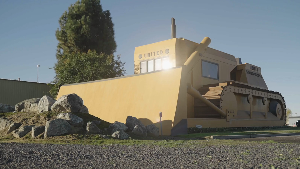This giant bulldozer looks like a moving fortress