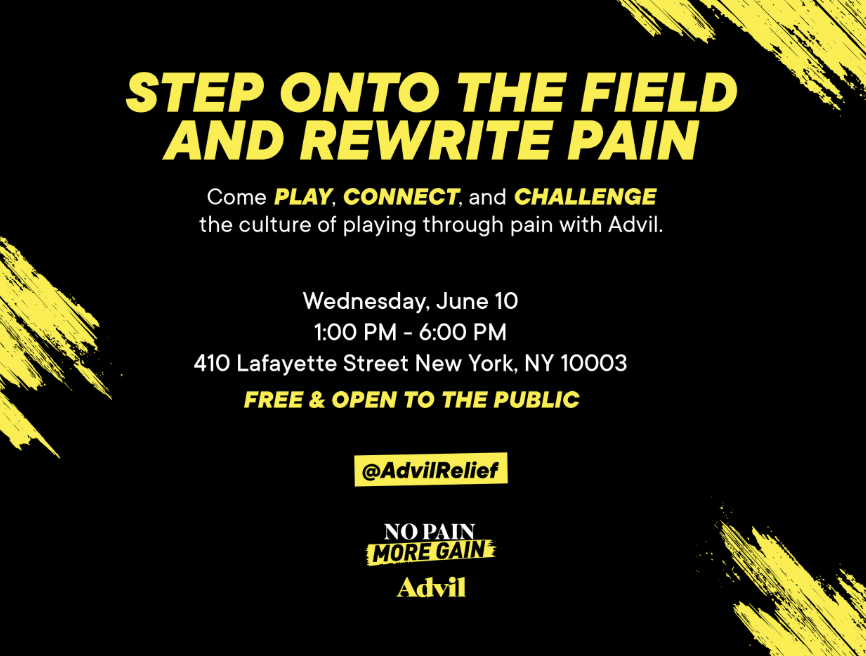 Advil no pain more gain pop-up, NYC