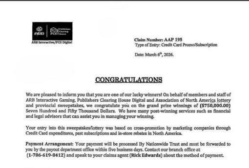 Looks very real: Caruthersville Police warn about sweepstakes scam letter