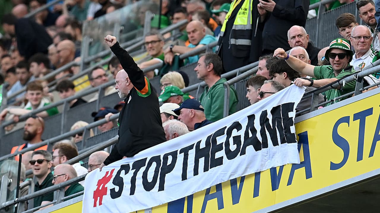 Dublin friendly disrupted as Irish supporters throw tennis balls urging ...