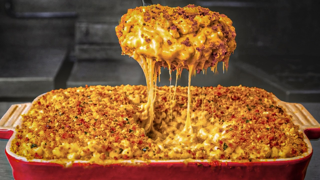 Watch how to make lighter mac and cheese with more flavor