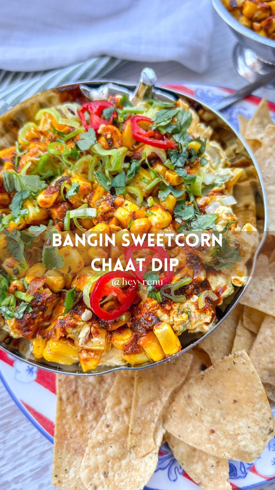 Masala sweetcorn chaat with the ultimate corn dip twist