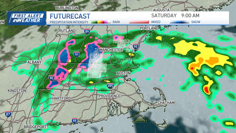 Saturday storm will bring bursts of rain, strong winds, and snow?