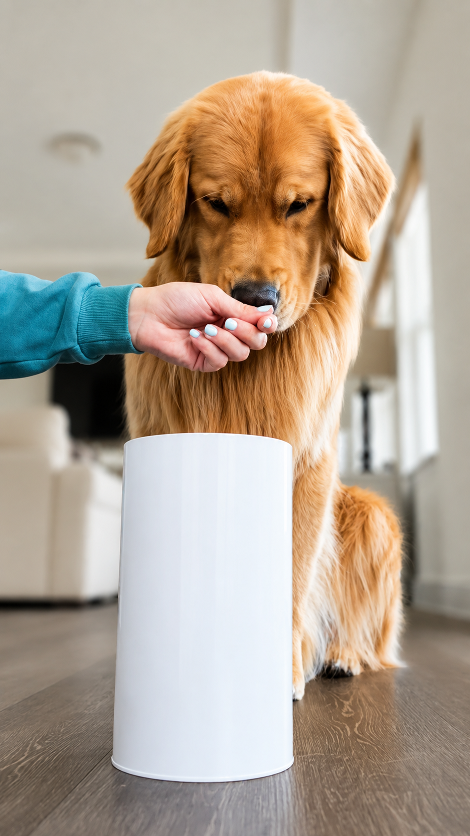 Golden retriever falls for invisible treats