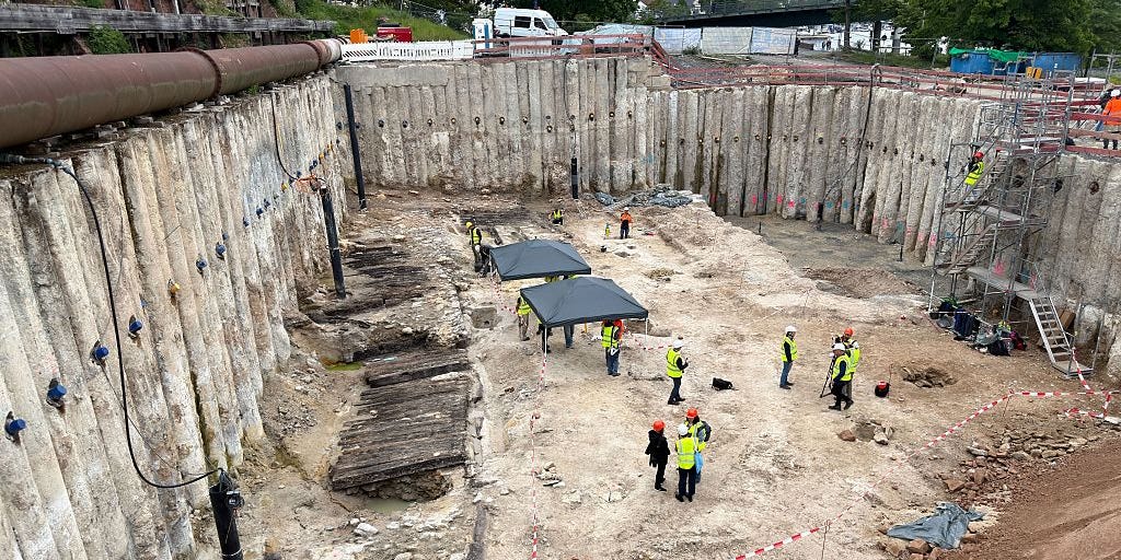 Workers digging a storm basin discovered a mysterious ancient structure ...