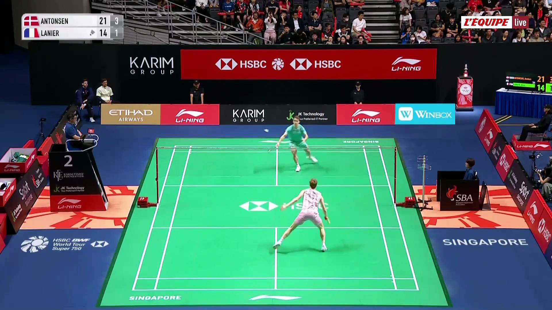 Le replay du quart de finale d'Alex Lanier - Badminton - Open de Singapour
