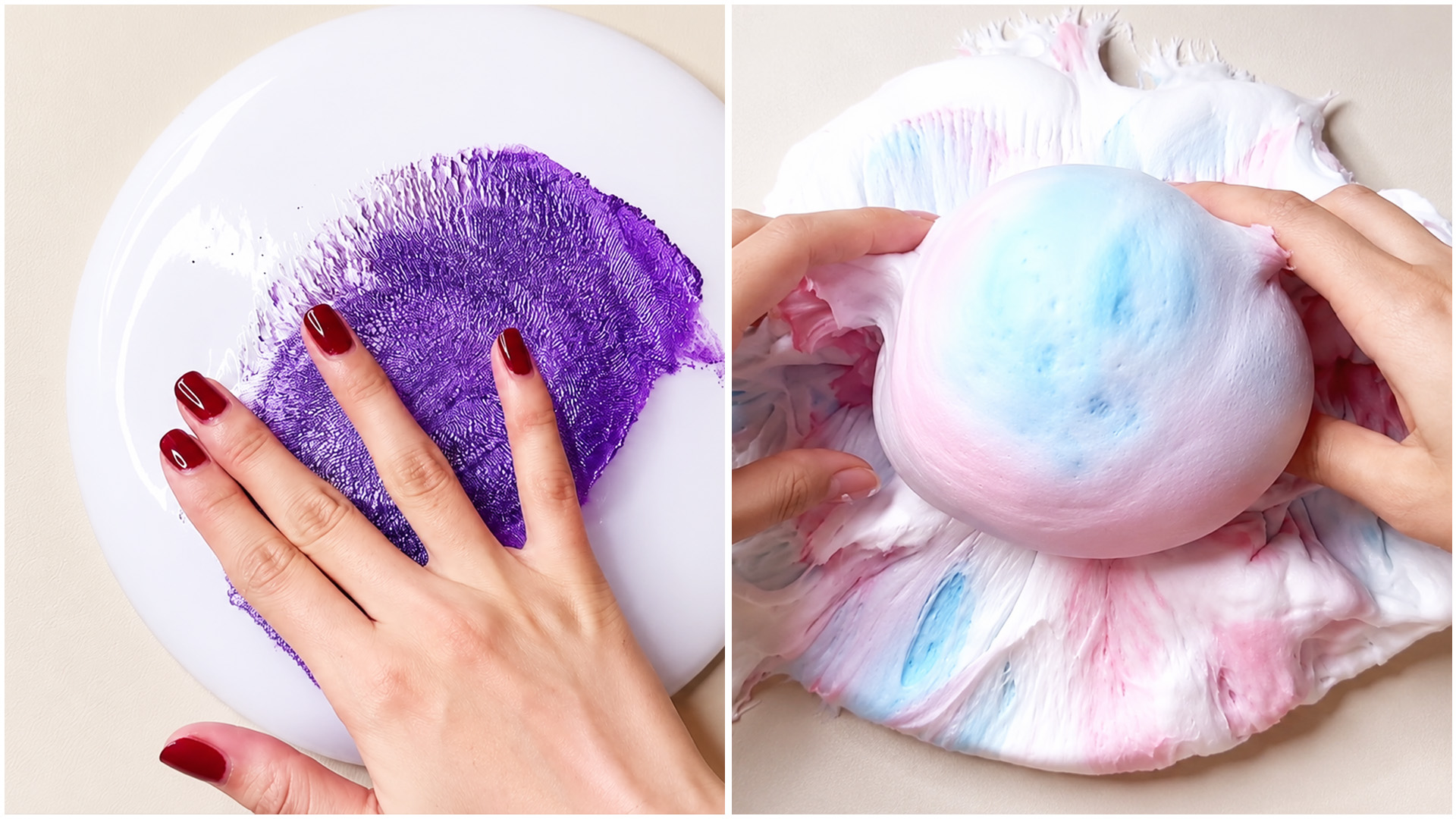 Soft pastel slime crunch and stretch