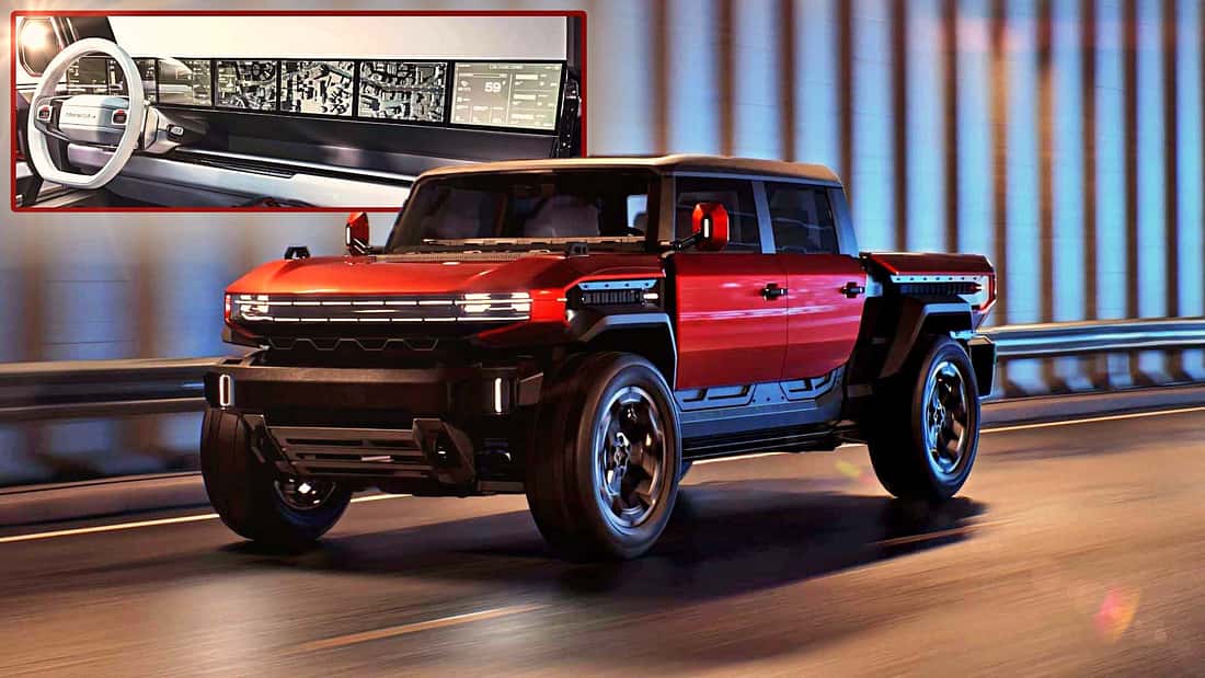 Neue Konzepte von GMC Hummer: Sieben Bildschirme sollen Hummer retten