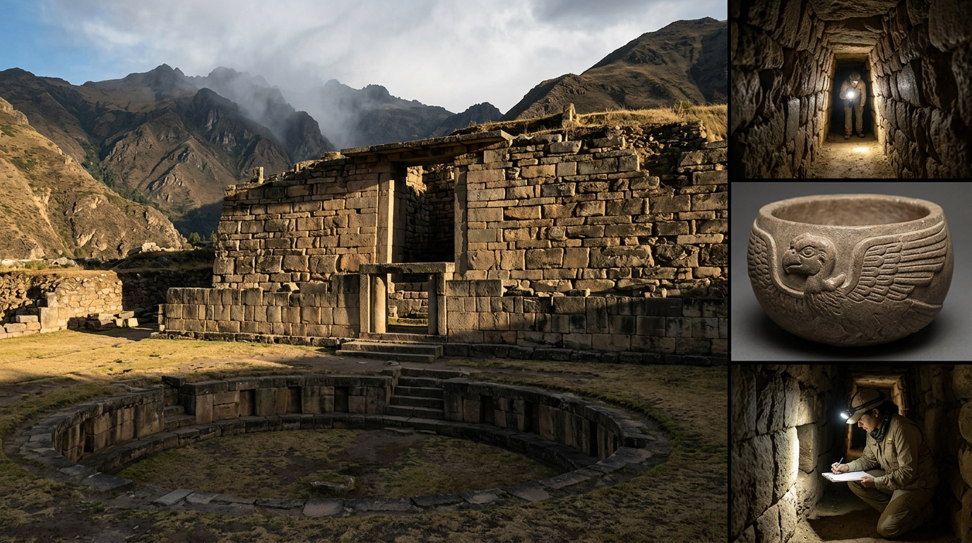 Secret tunnels found under Peru's 3,000-year-old temple