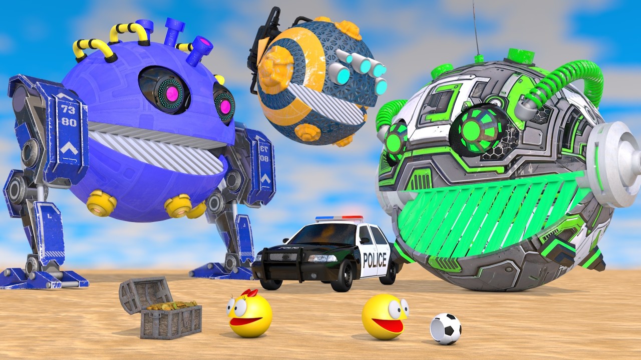 Pacman & the legendary robot team | Soccer ball costume & treasure chest
