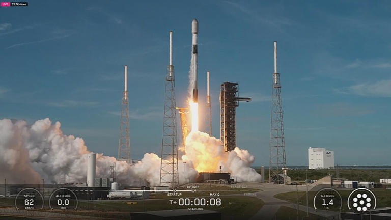 Watch: SpaceX launches Falcon 9 rocket hours after Blue Origin rocket ...