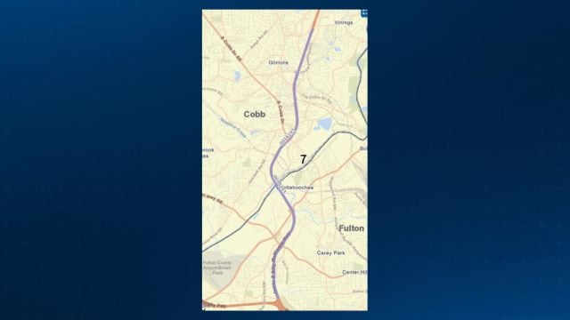 I-285 weekend lane closures in Smyrna, Vinings