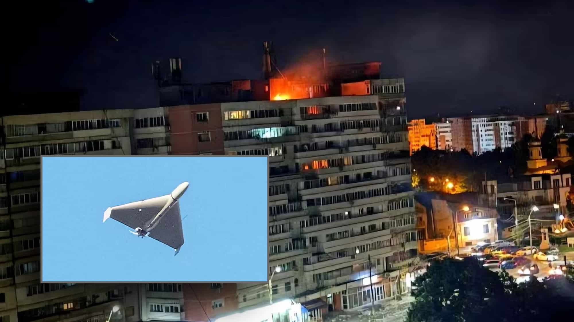 Russian stray drone hits Romanian apartment building