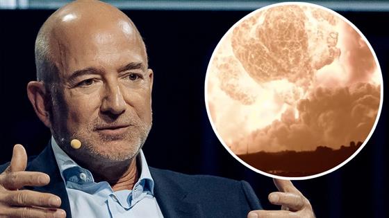 Jeff Bezos reacts after Blue Origin rocket explodes on launchpad