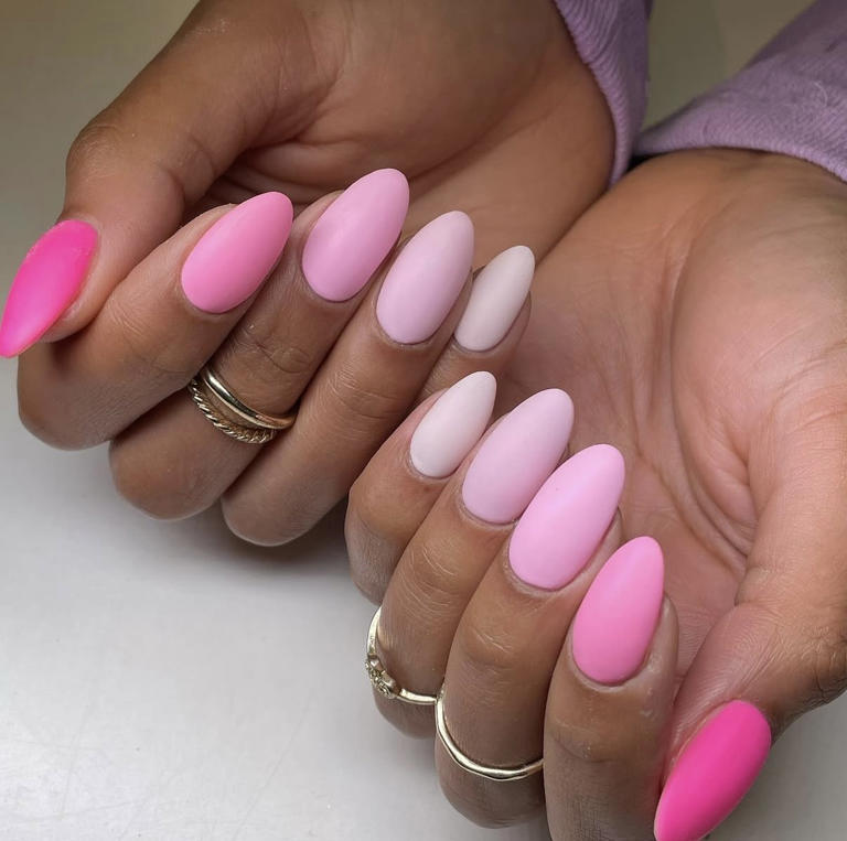Matte pink nail designs that bring a fresh twist to colorful seasonal ...
