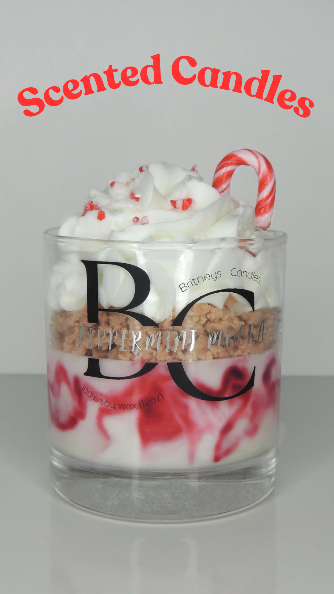 Create your own peppermint mocha scented candles
