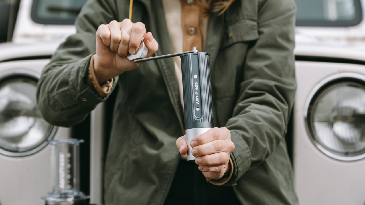 AeroPress releases new manual coffee grinder with titanium-coated burrs