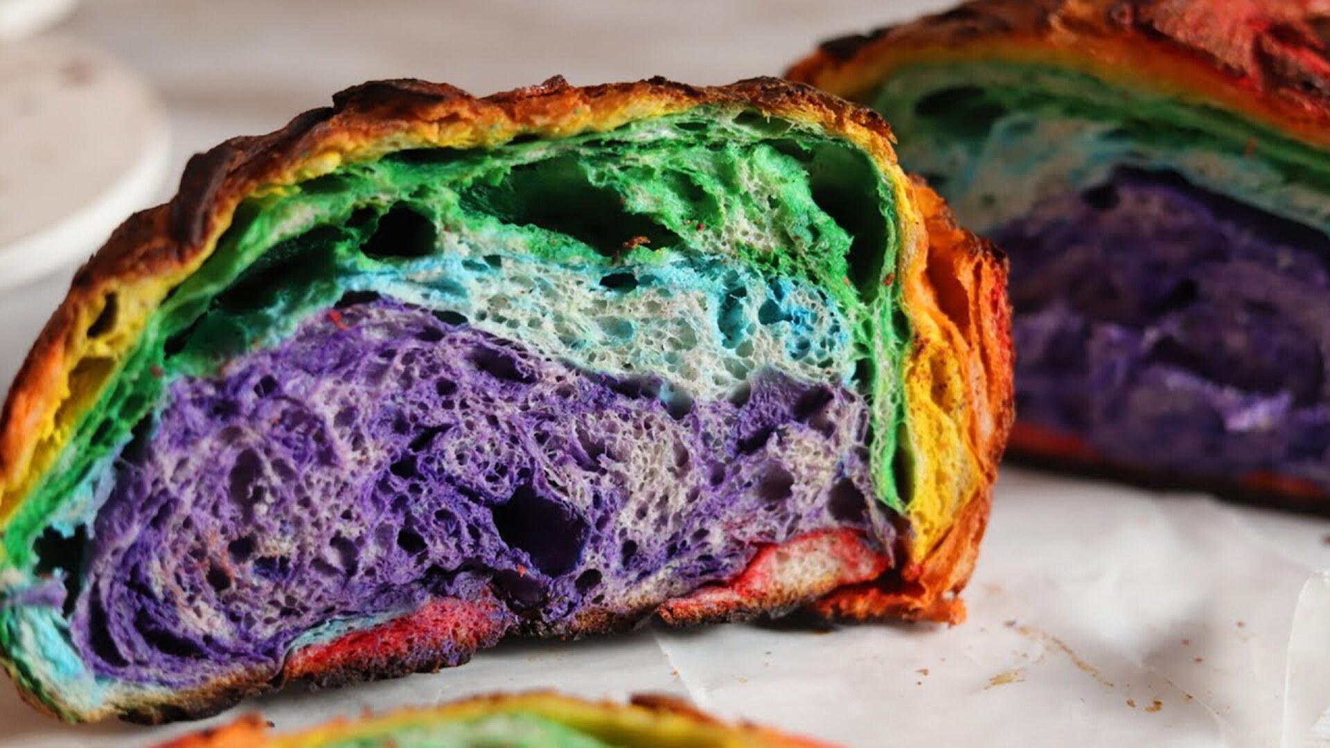 White chocolate sourdough rainbow bread recipe