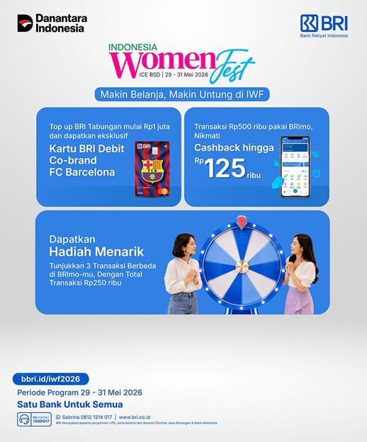 Indonesia Women Fest 2026 digelar di ICE BSD, BRI hadirkan promo menarik