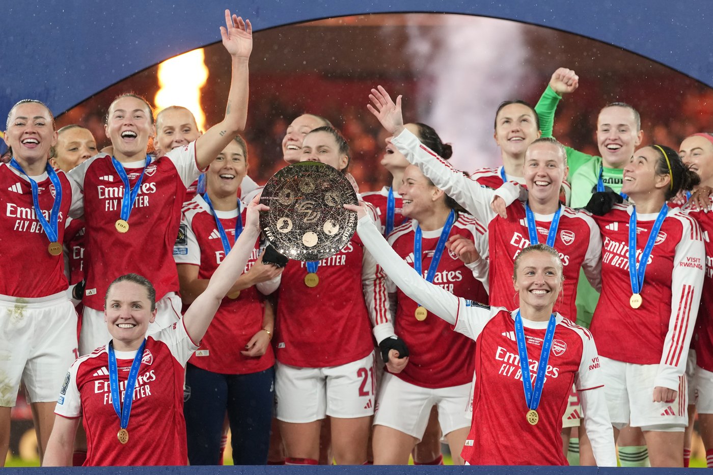 Arsenal's shared trophy parade for men's and women's teams feted at ...