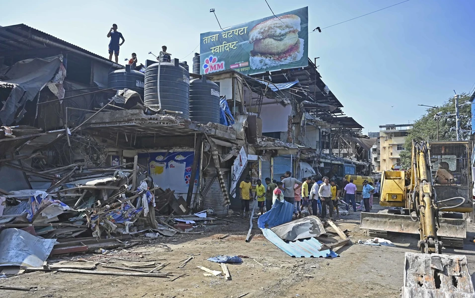 Mithibai Khau Galli demolished for Metro Line 2B project