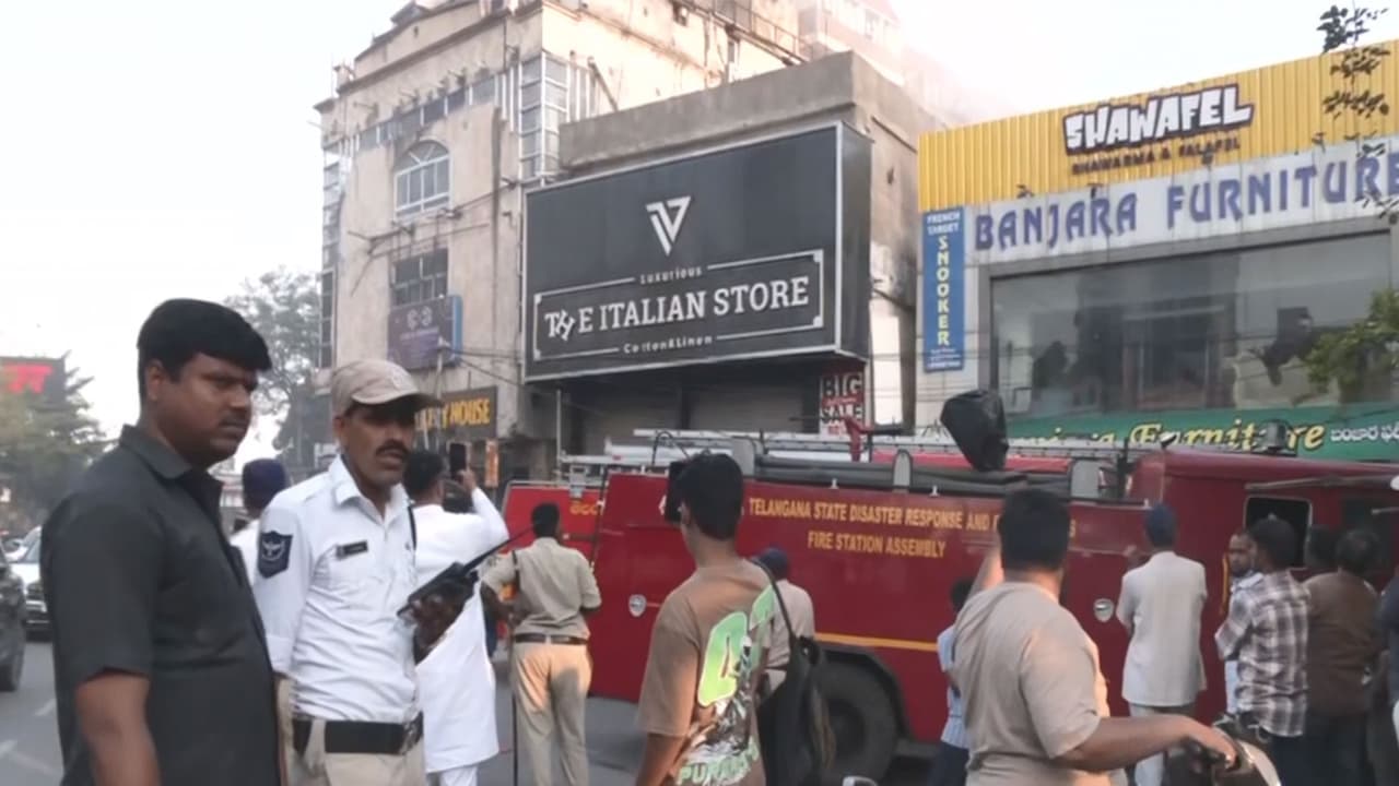 Massive fire breaks out at godown in Hyderabad's Masab Tank area