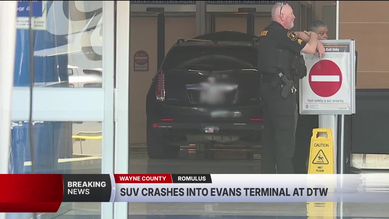 Vehicle crashes into Evans Terminal at Detroit Metro Airport
