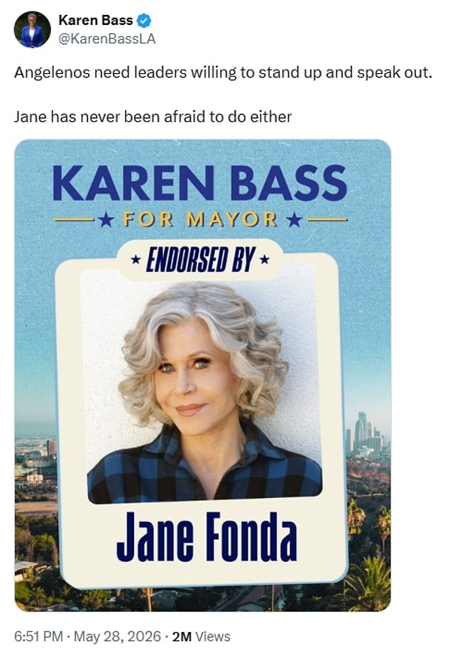 Karen Bass trots out tired celeb endorsements despite warnings that ...