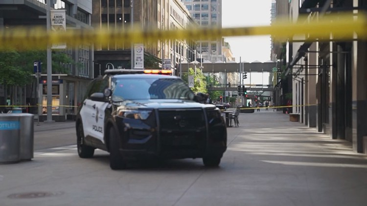 2 shot on Nicollet Mall in downtown Minneapolis Friday morning