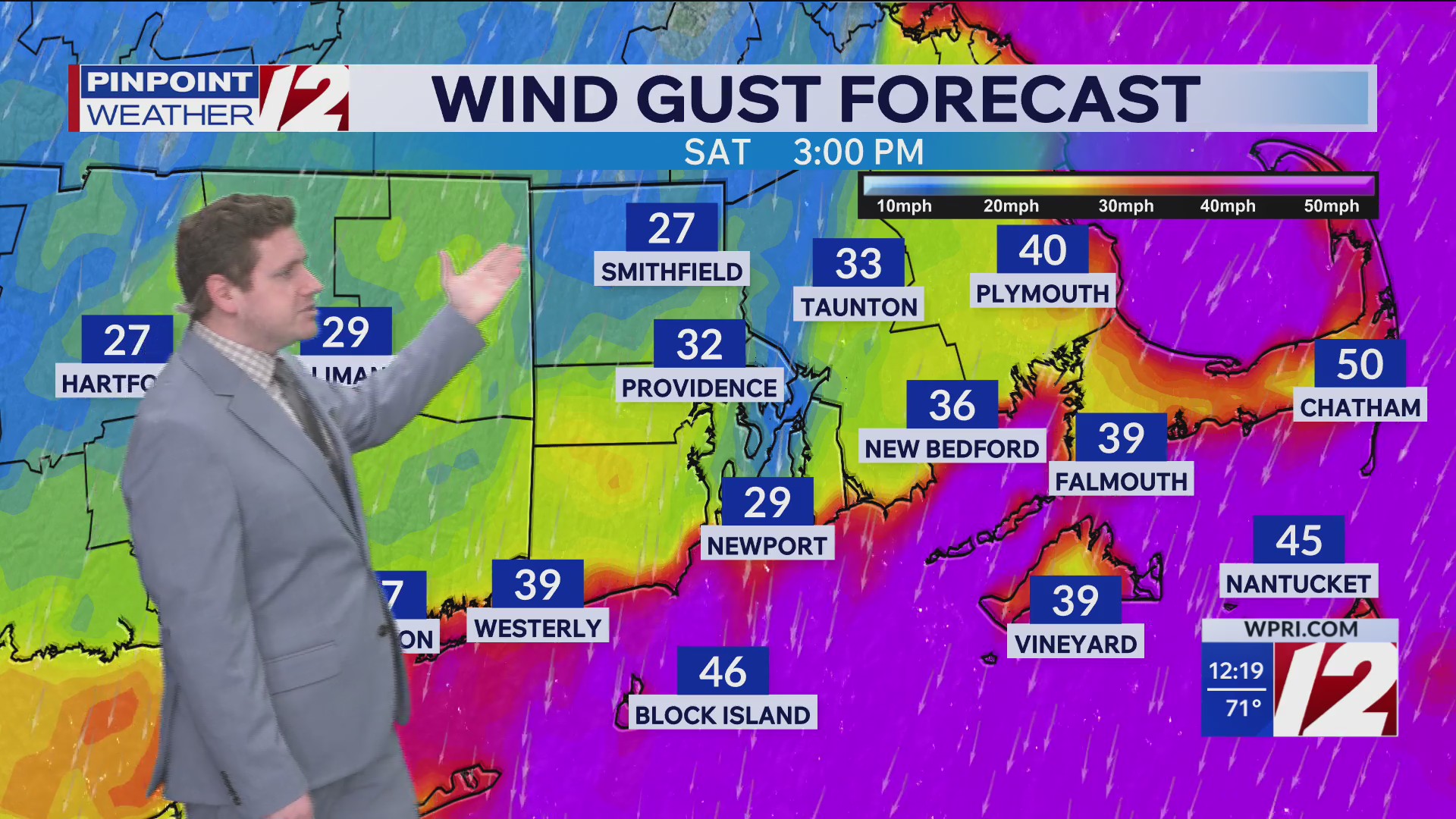 WPRI 12 weather forecast 5/29/26: Chilly, gusty with showers Saturday ...