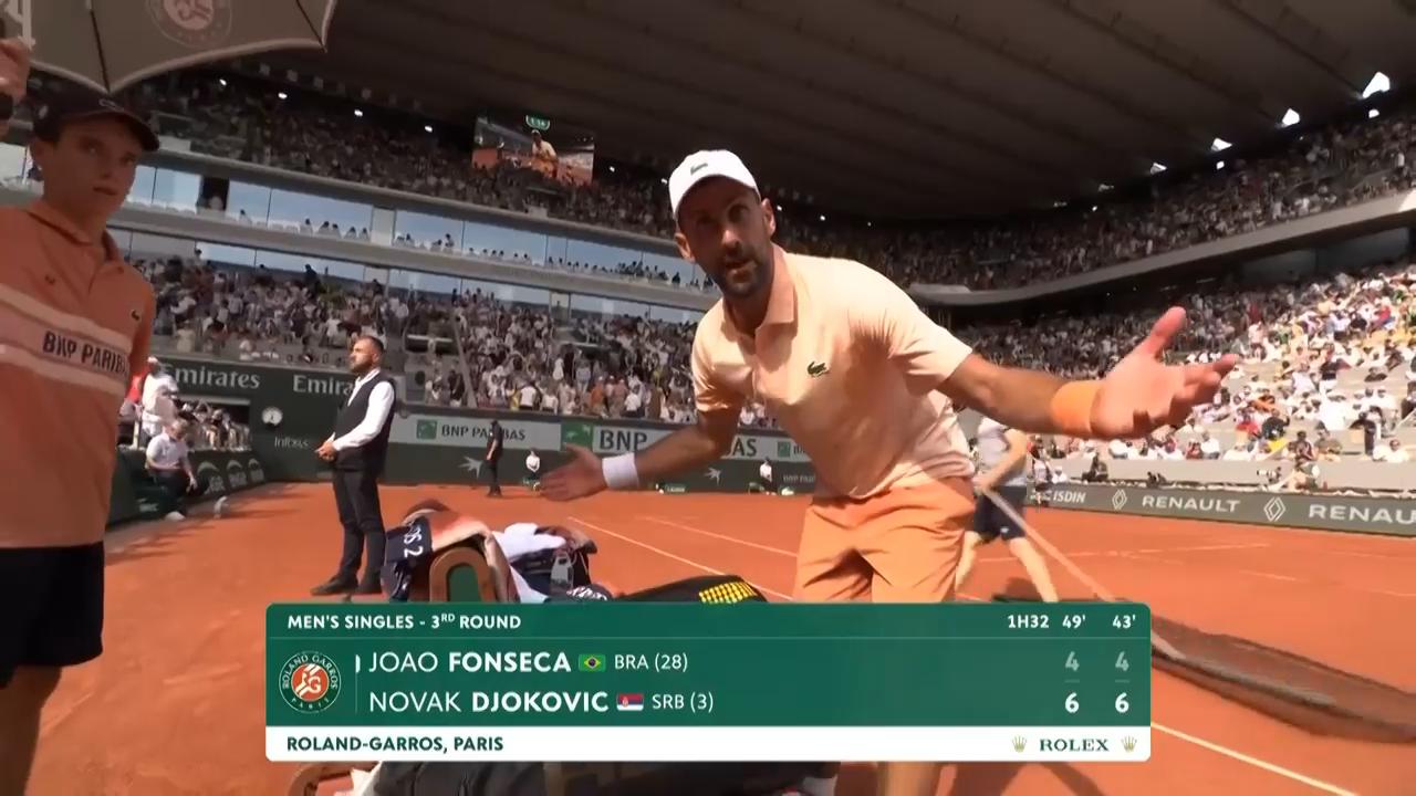 Moment: 'For God’s sake make some space' - Djokovic anger at up-close ...
