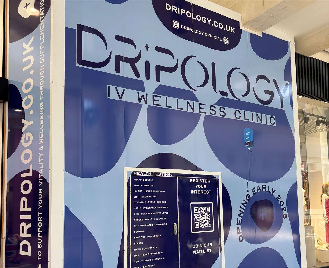 Wellness clinic Dripology and bubble tea chain T4 to open at Bluewater ...