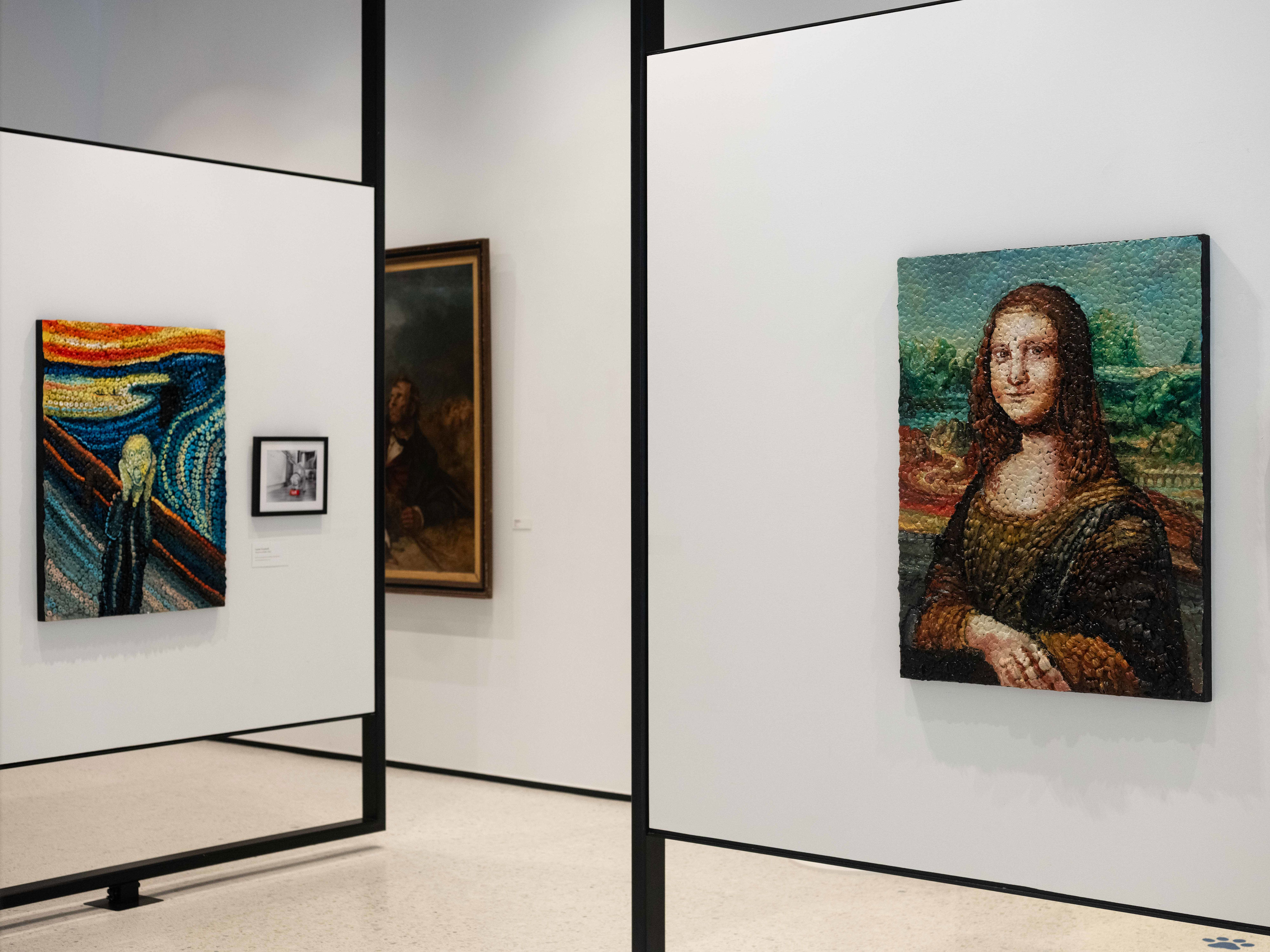 Using colorful dog kibble, artists turn 'Mona Lisa,' 'The Scream' and ...