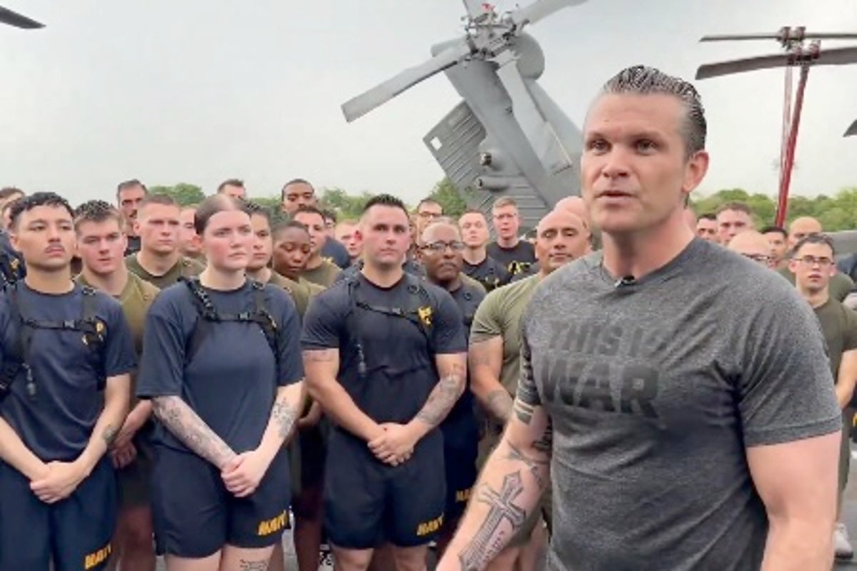 Hegseth shredded for 'cringe' pep talk to Navy soldiers about Iran war