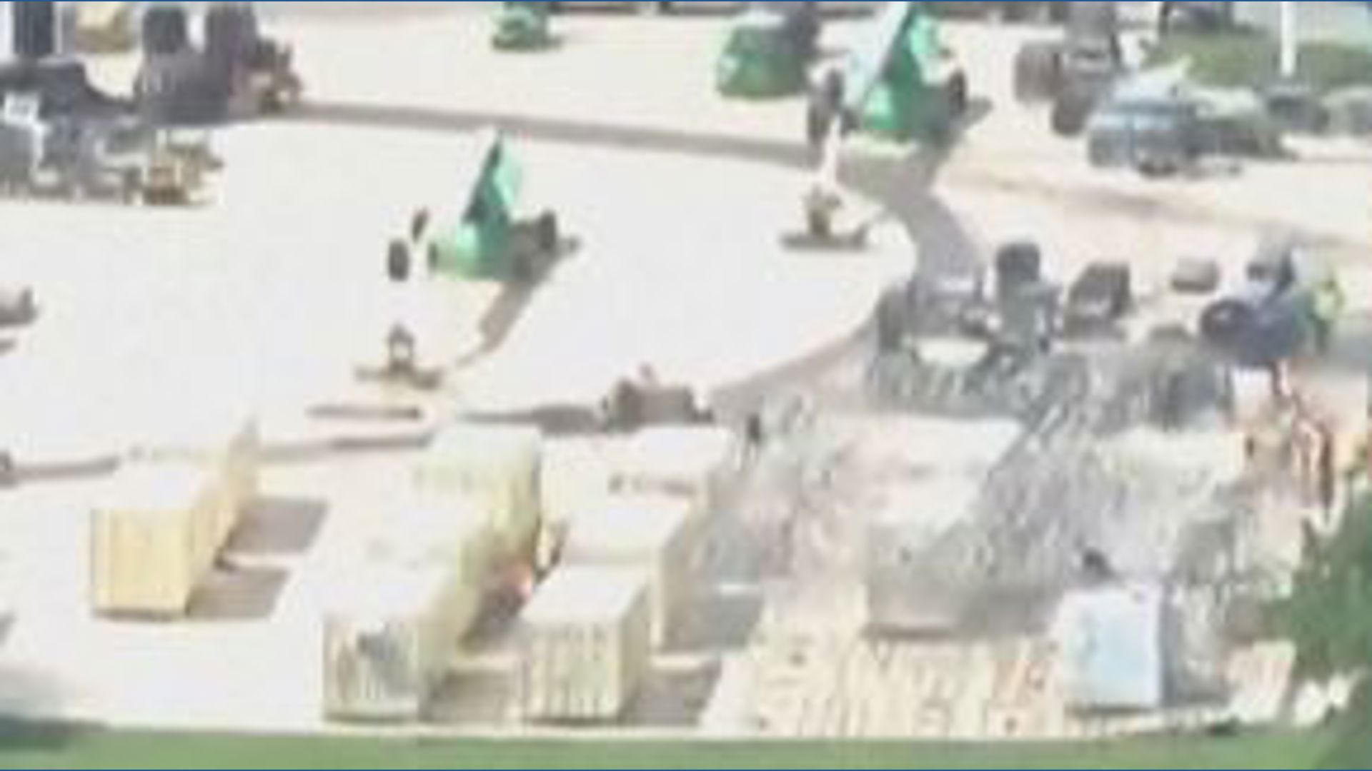 Aerial views of White House East Wing, UFC fight construction, and Pentagon