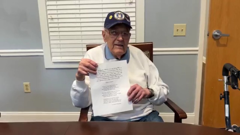 WWII veteran shares 80-year-old poem written while heading off to war