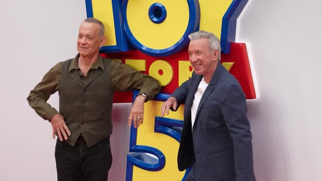 Tom Hanks, Tim Allen reunite at 'Toy Story 5' premiere in London