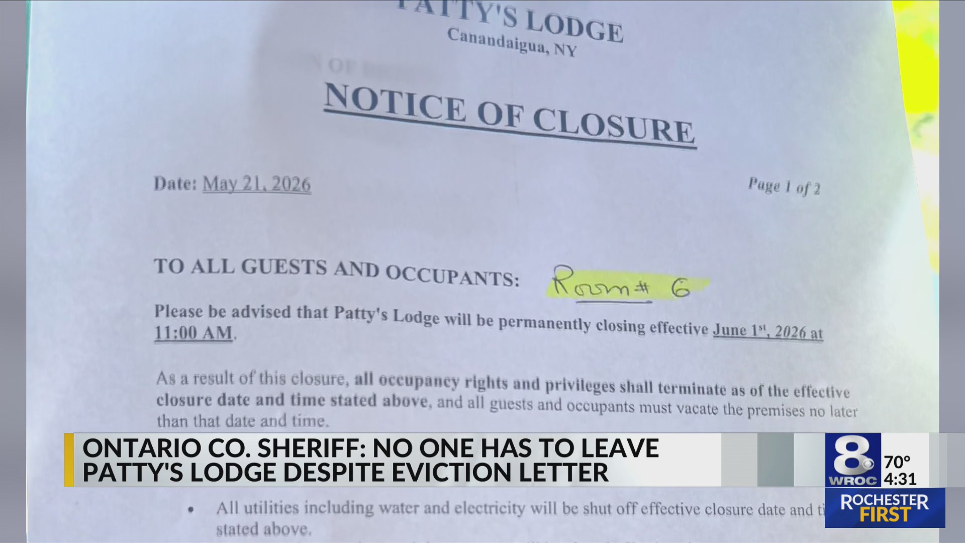 Ontario Co. sheriff: No one has to leave Patty’s Lodge despite eviction ...