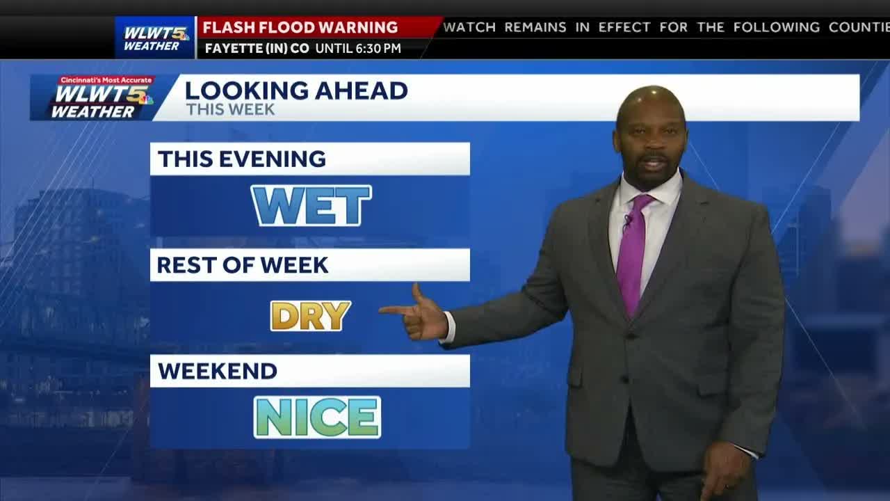 Cincinnati weather forecast - Rain fades, dry streak ahead